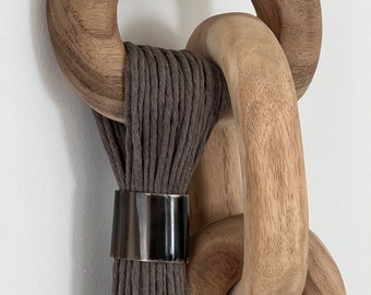 Wood Chain Decor// Macrame Wall Hanging// Fiber Art// Wall Decoration ...