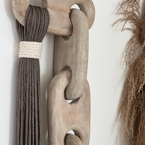 Wood Chain Decor// Macrame Wall Hanging// Fiber Art// Wall Decoration ...