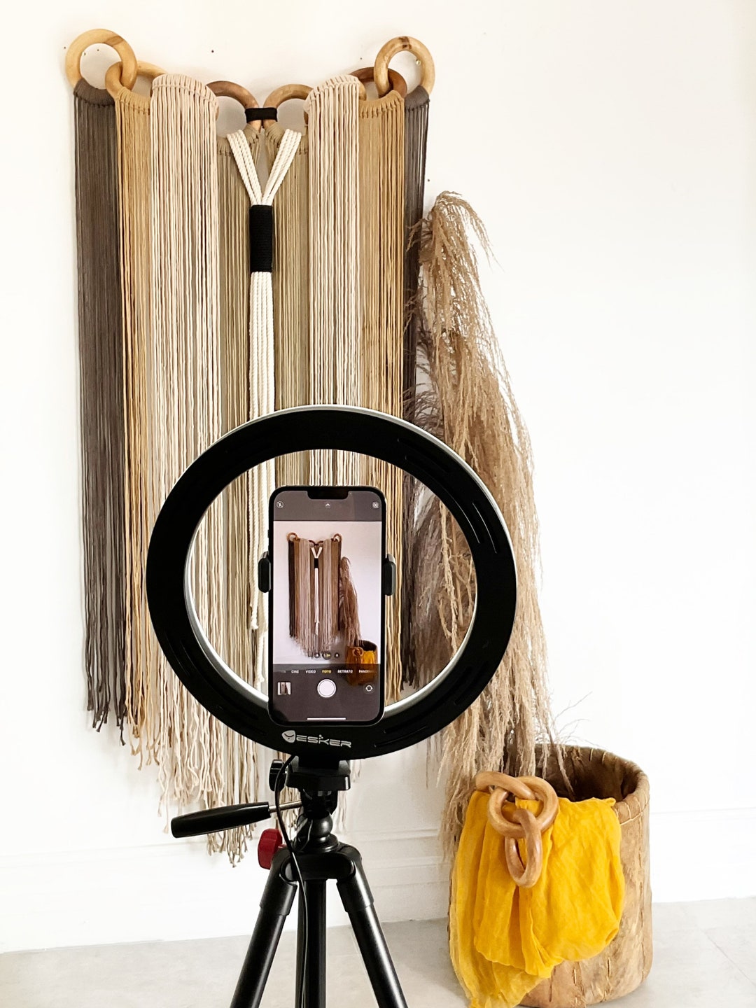 Wood Chain Decor// Macrame Wall Hanging// Fiber Art// Wall Decoration ...