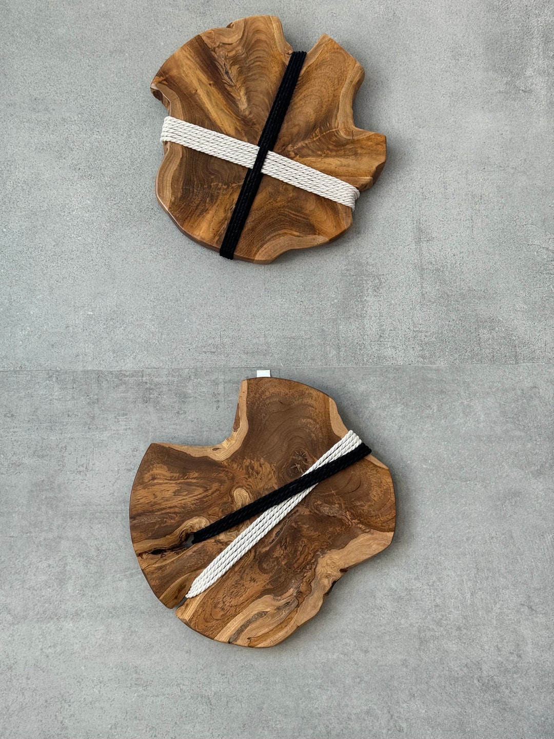 Teak Root Wall Hanging Set 2: Boho Fiber Art Decor - Etsy