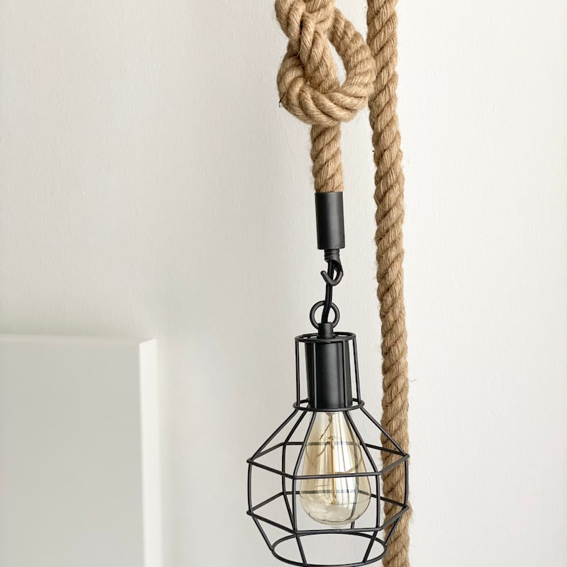 Rope Pendant Light - Etsy