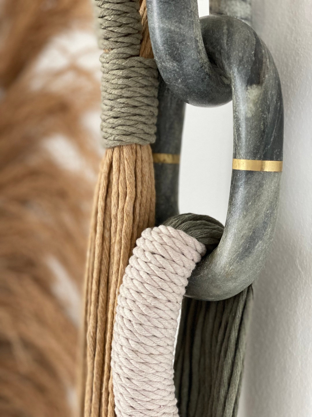 Marble Chain Decor// Macrame Wall Hanging// Fiber Art// Small Wall ...