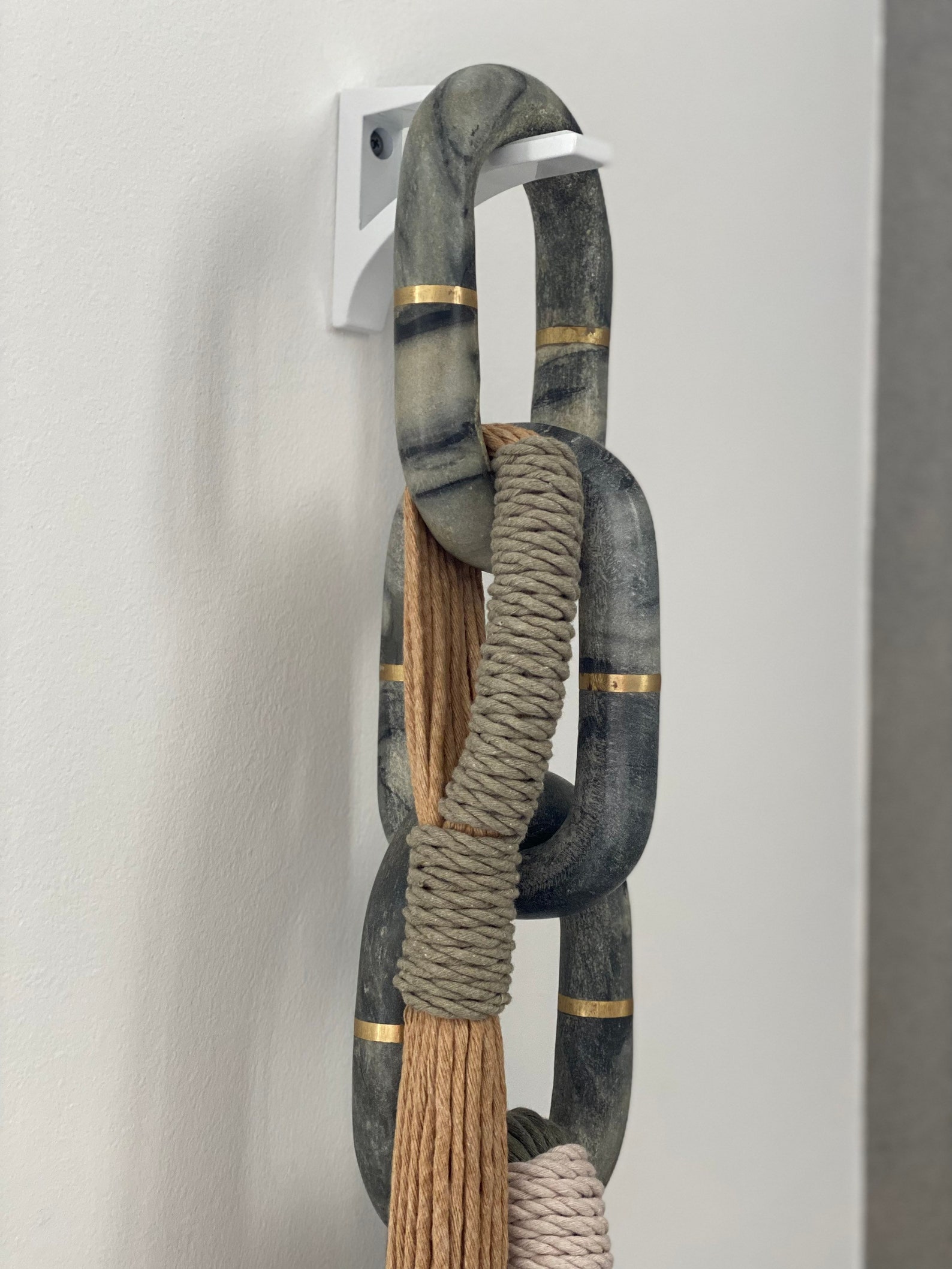 Marble Chain Decor// Macrame Wall Hanging// Fiber Art// Small - Etsy