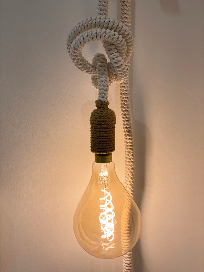 Macrame Pendant Light// Hanging Rope Light// Home Decor// Wall | Etsy