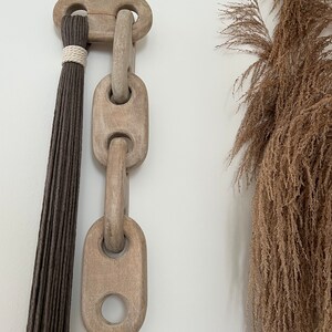 Wood Chain Decor// Macrame Wall Hanging// Fiber Art// Wall Decoration ...