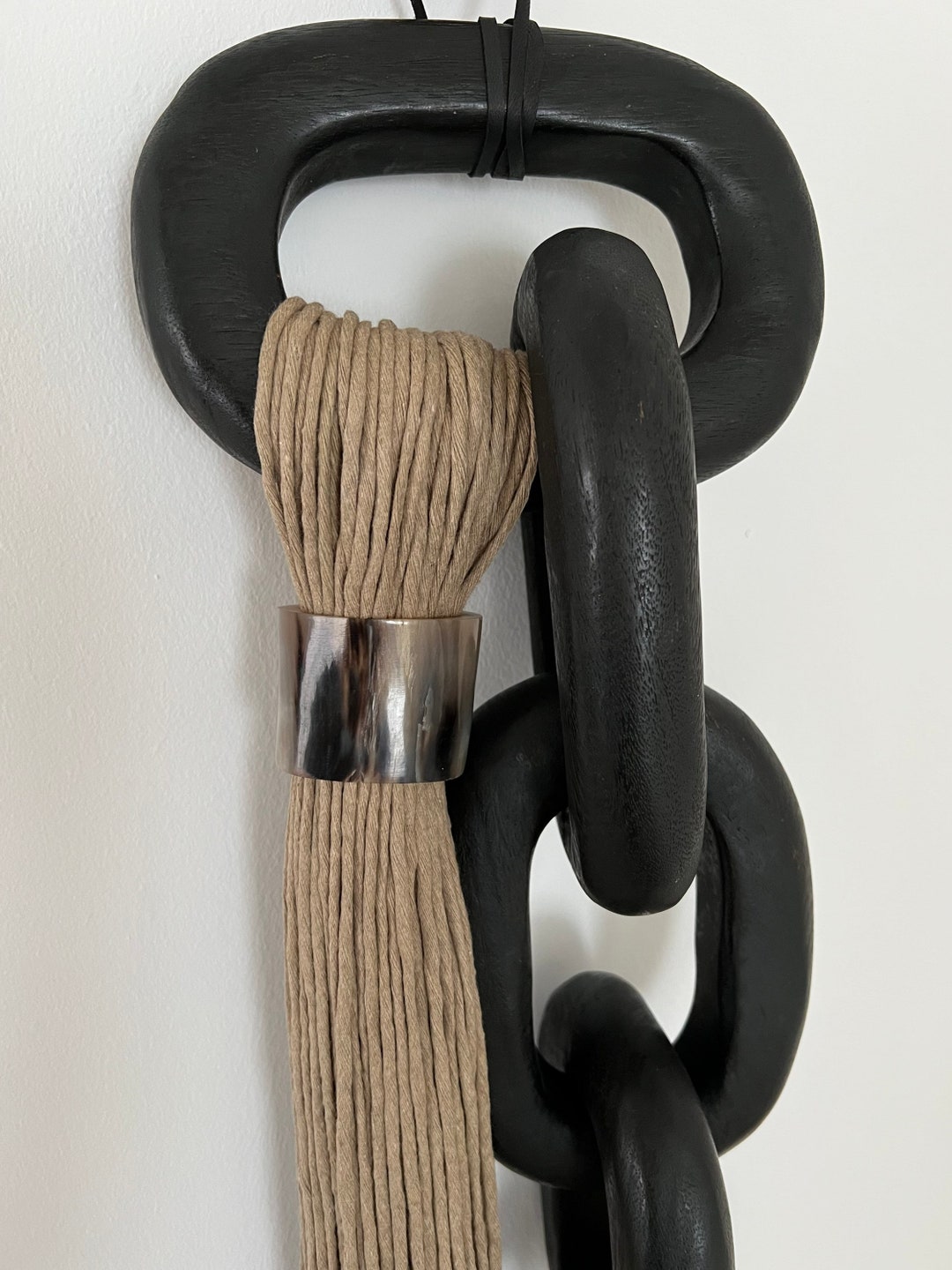 Wood Chain Decor// Macrame Wall Hanging// Fiber Art// Wall Decoration ...