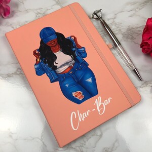 African American Woman Notebook and Pen Set, Black Girl Art, Jean ...