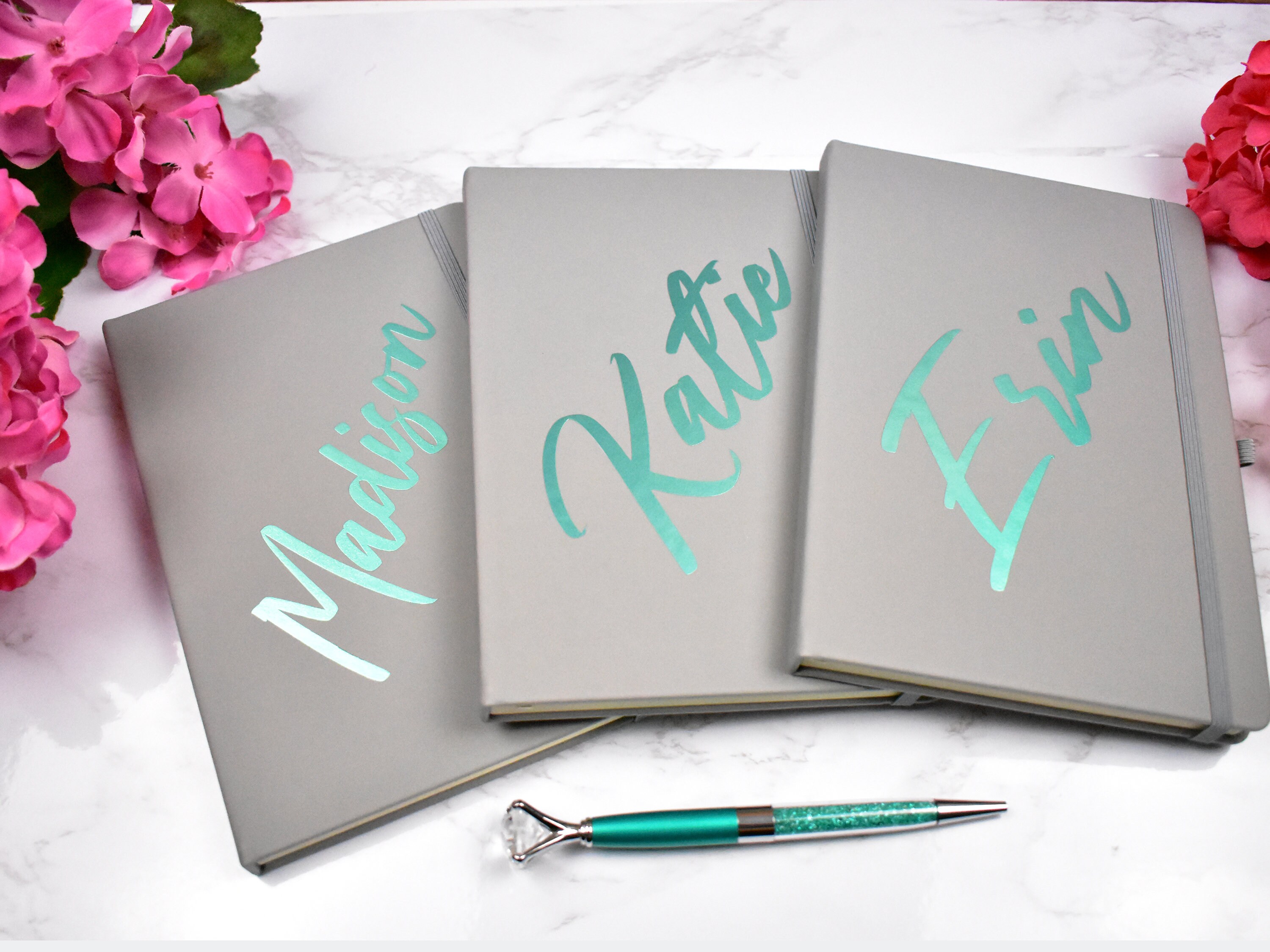 Personalized Journal, Custom Vegan Leather Notebook and Pen Set, Travel ...