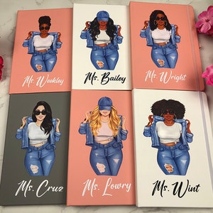 African American Woman Notebook and Pen Set, Black Girl Art, Jean ...