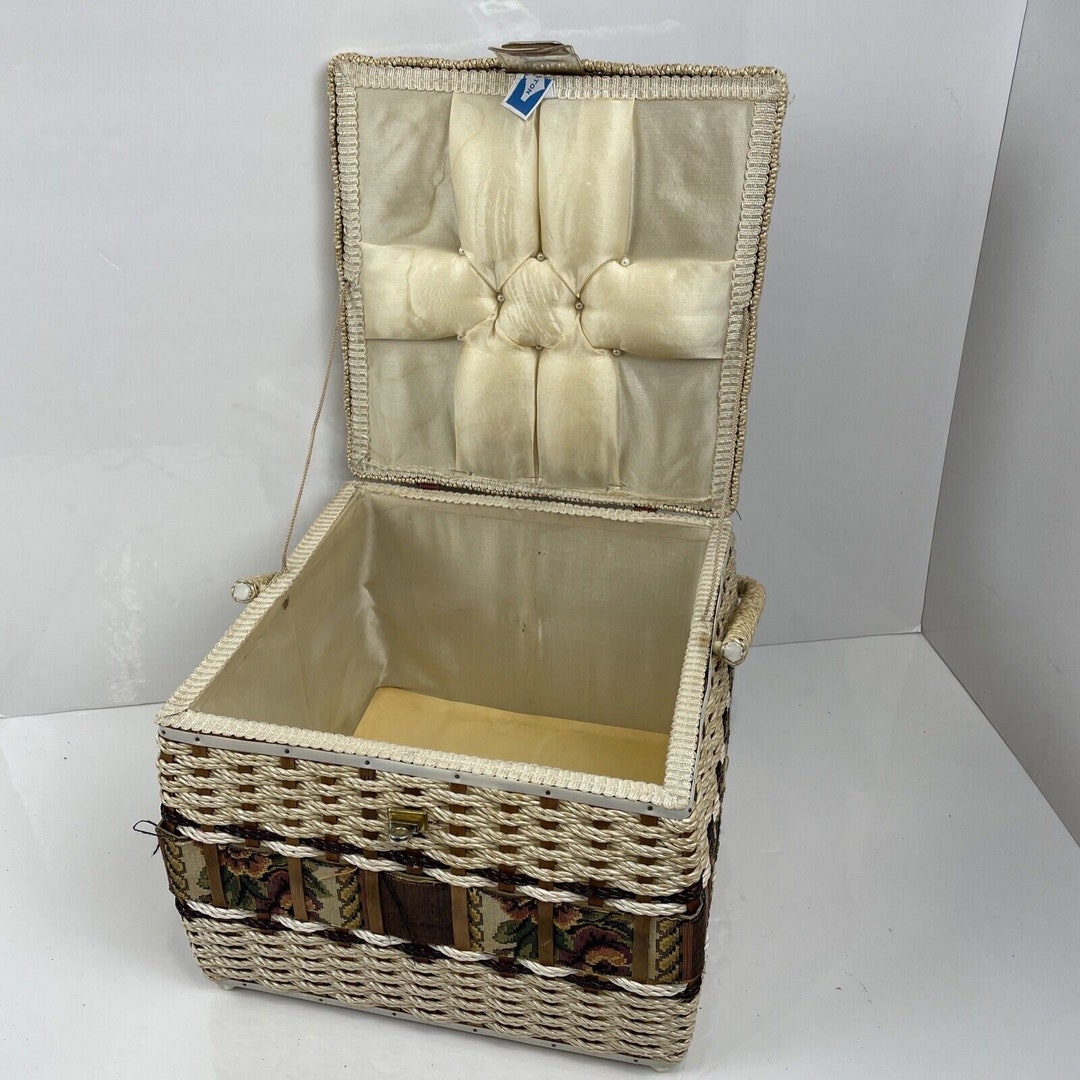 Vintage Eaton Sewing Craft Weaved Storage Box With Handle - Etsy