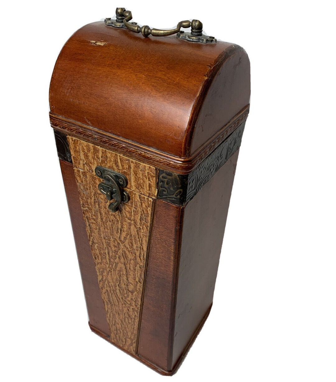 Vintage Wooden Wine Storage Box With Latch and Handle 13' X 4.5 - Etsy