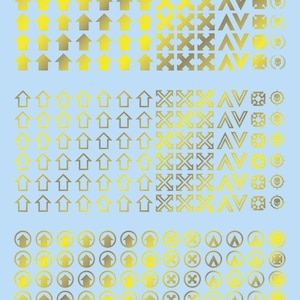 Pre-cut GOLD Transfers Waterslide Decals of Squad Icons Compatible With ...