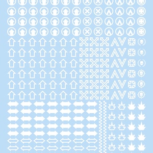 Pre-cut White Transfers Waterslide Decals of Squad Roles Icons ...