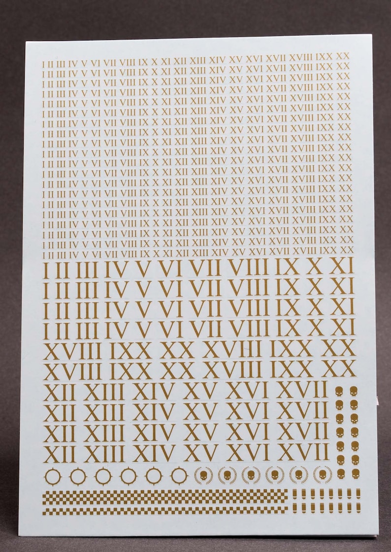 Pre-cut GOLD Transfers Waterslide Decals With Roman Numerals - Etsy