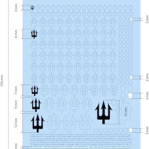 Pre-cut Trident and Skulls Waterslide Transfer Decals Compatible With ...