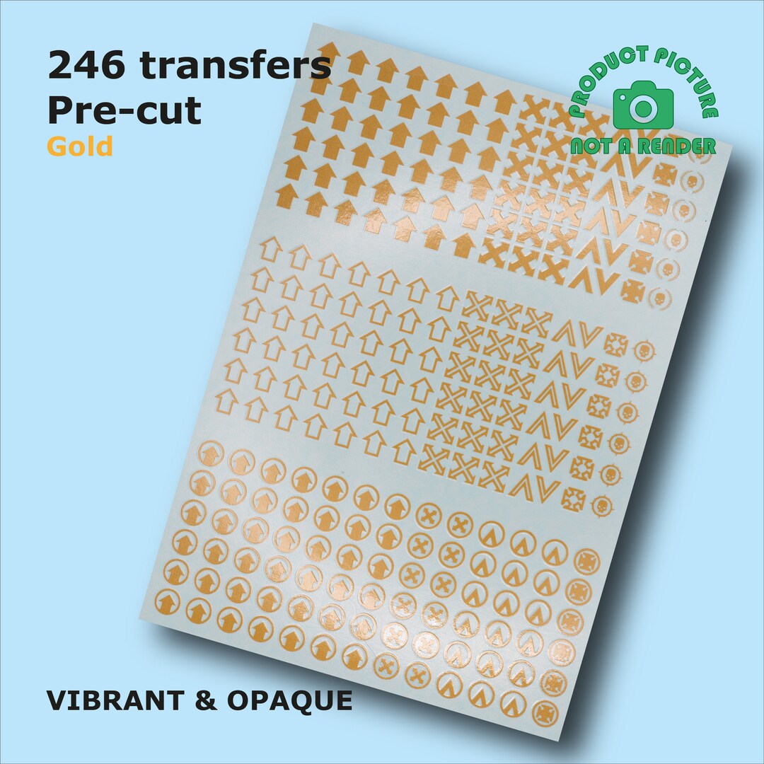 Pre-cut GOLD Transfers Waterslide Decals of Squad Icons Compatible With ...