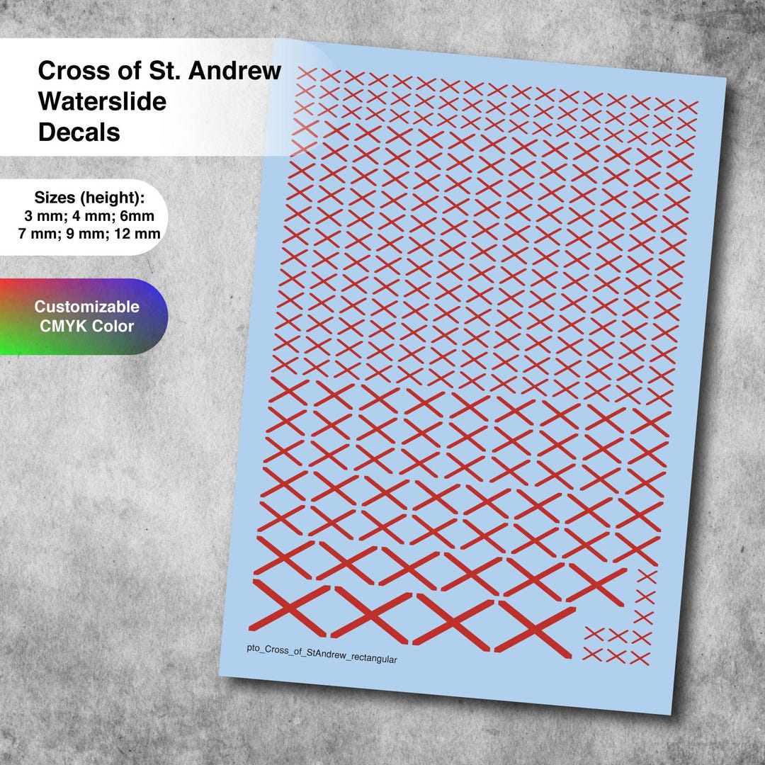Print to Cross of Saint Andrew Decals Old Medieval World and Fantasy ...