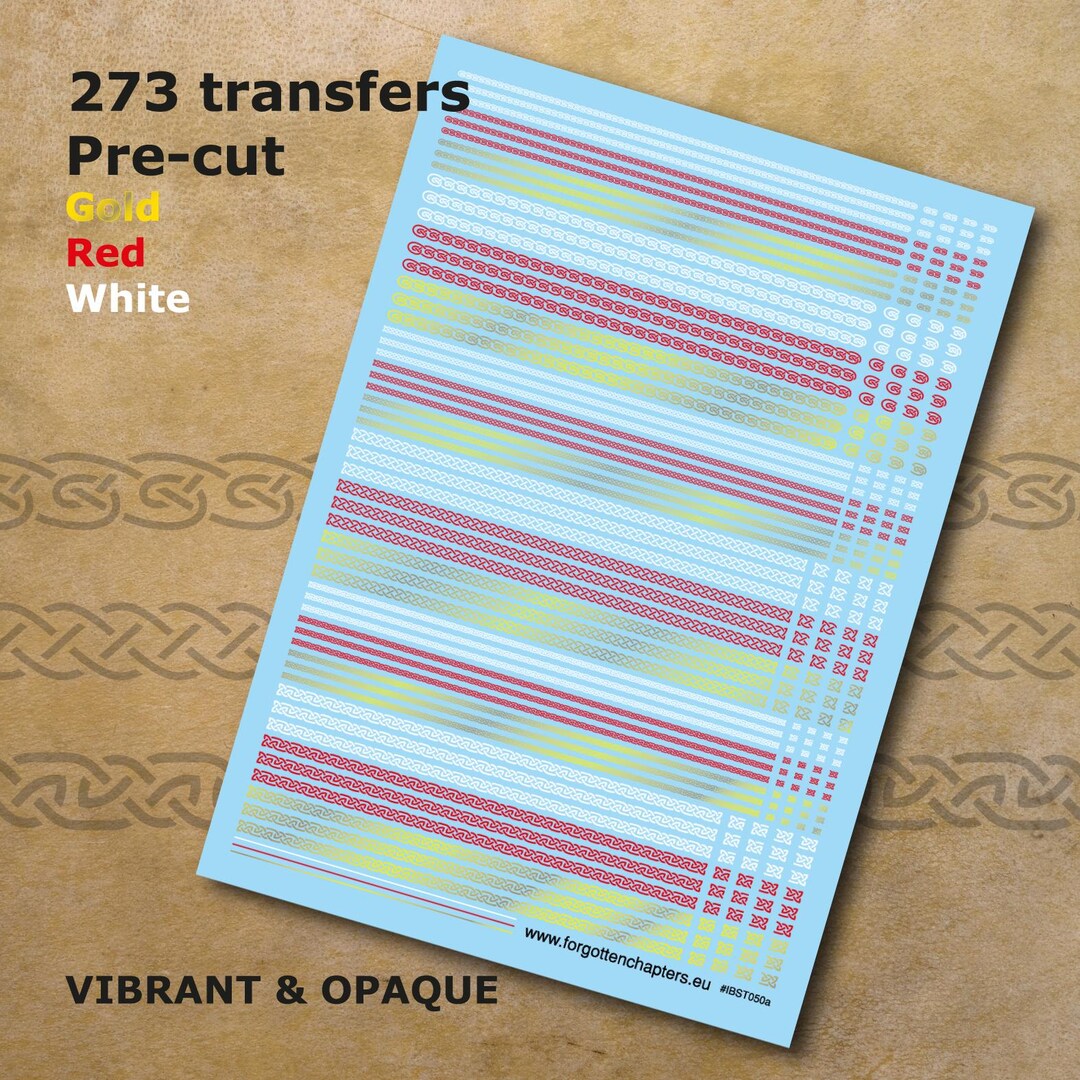 Pre-cut Knotty Cloak Trims Waterslide Transfer Decals for Historical ...