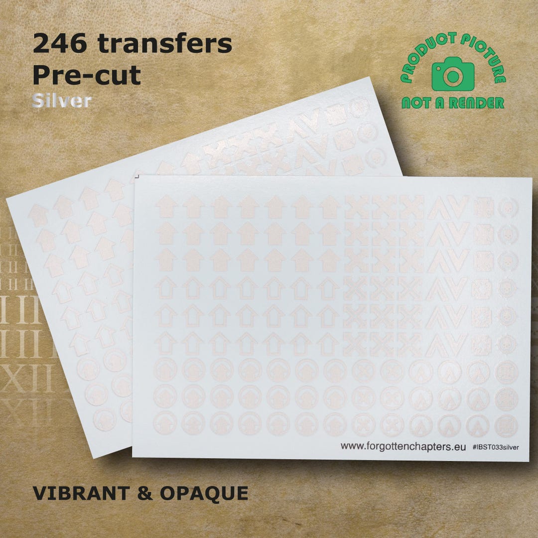 Pre-cut Squad Icons SILVER Transfers Waterslide Decals of Compatible ...