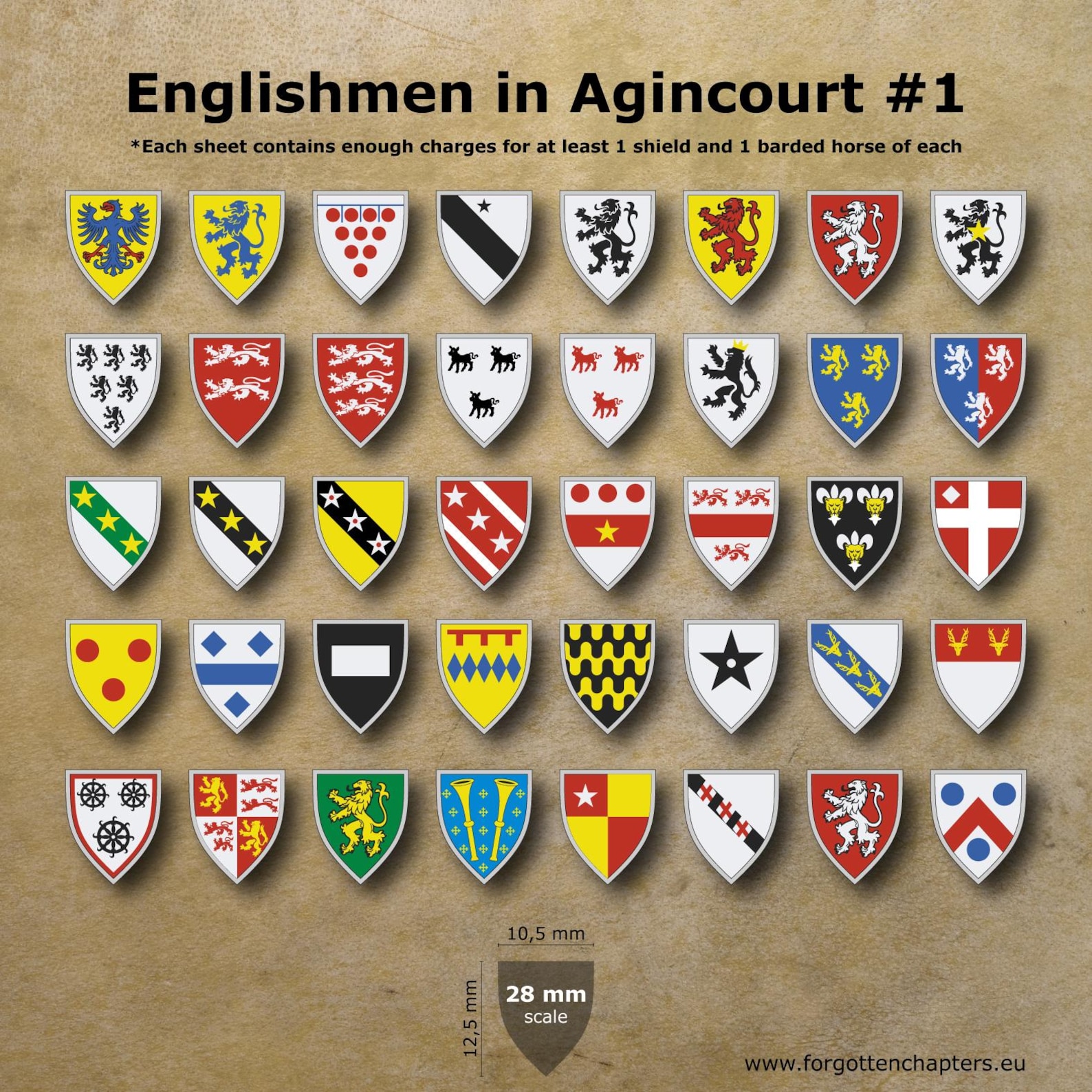 Medieval Heraldry 100 Year War English Pre-cut Transfers for Historical ...