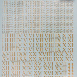 Pre-cut GOLD Transfers Waterslide Decals With Roman Numerals Compatible ...