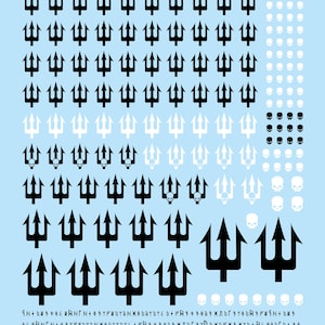 Pre-cut Trident and Skulls Waterslide Transfer Decals Compatible With ...