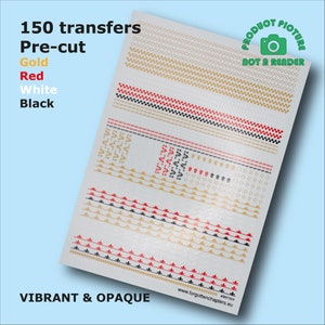 Pre-cut Medieval Cloak Trims Waterslide Transfer Decals for Historical ...