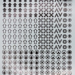 Pre-cut BLACK Transfers Waterslide Decals of Squad Icons Compatible ...
