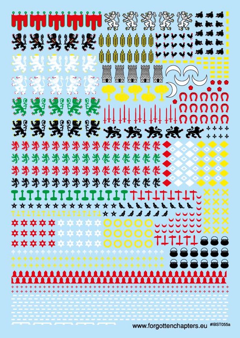 Medieval Heraldry 100 Year War English Pre-cut Transfers for Historical ...
