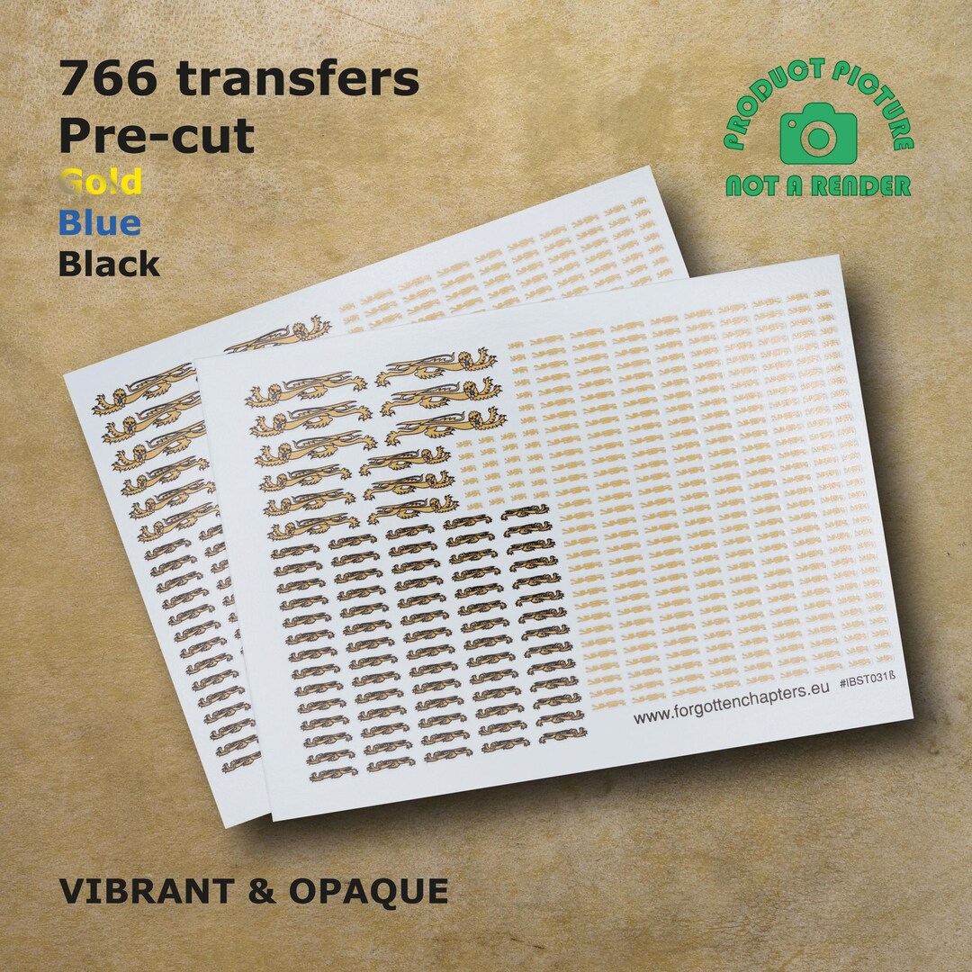 Pre-cut Gold Leopards Waterslide Transfer Decals for Historical, Sci-fi ...