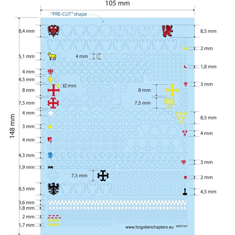 Medieval Heraldry 100 Year War English Pre-cut Transfers for Historical ...