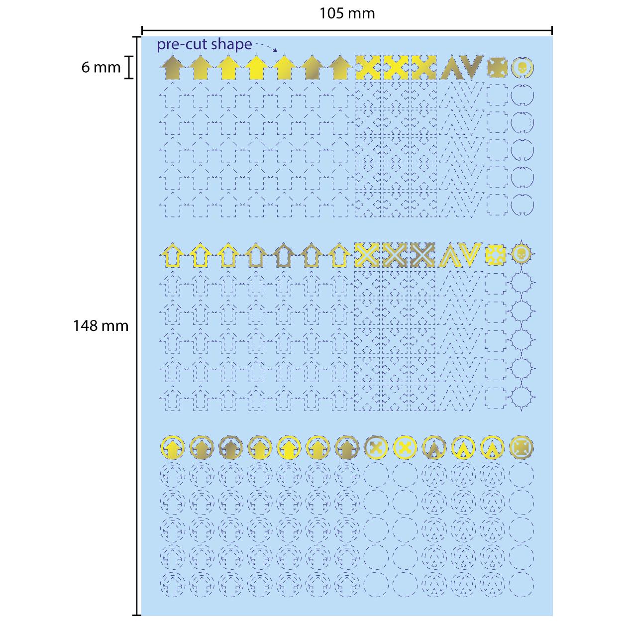 Pre-cut GOLD Transfers Waterslide Decals of Squad Icons Compatible With ...