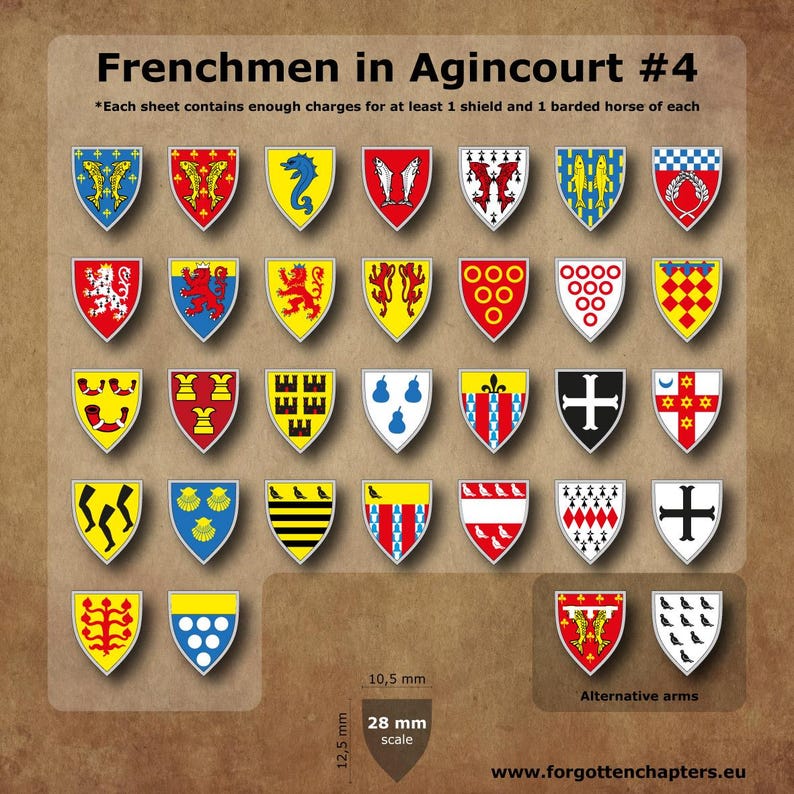 Medieval Heraldry 100 Year War English Pre-cut Transfers for Historical ...