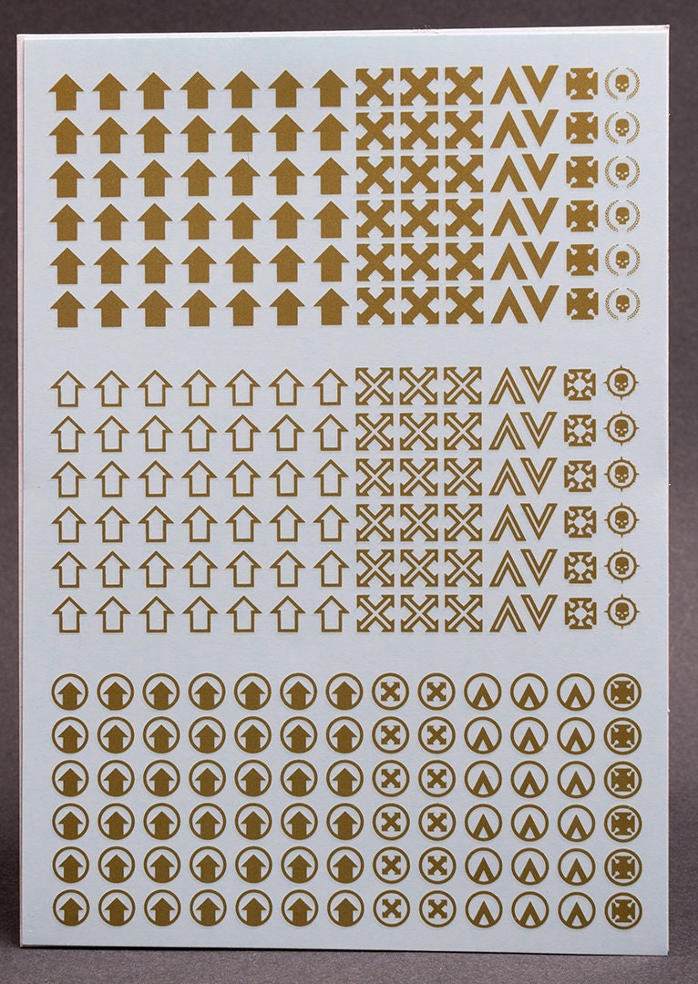 Pre-cut GOLD Transfers Waterslide Decals of Squad Icons Compatible With ...