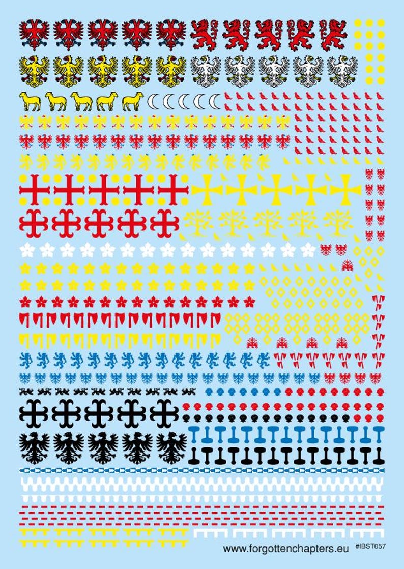 Medieval Heraldry 100 Year War English Pre-cut Transfers for Historical ...