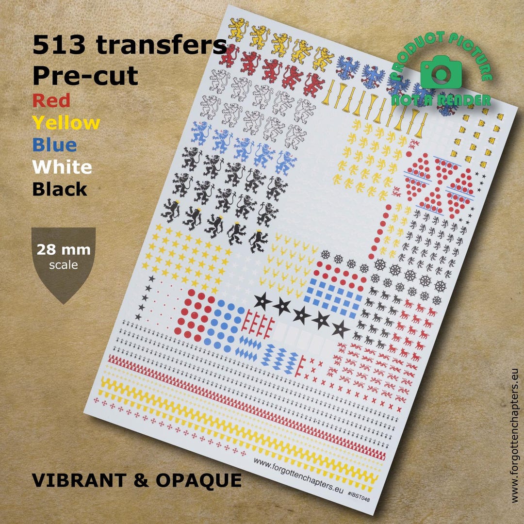 Medieval Heraldry 100 Year War English Pre-cut Transfers for Historical ...