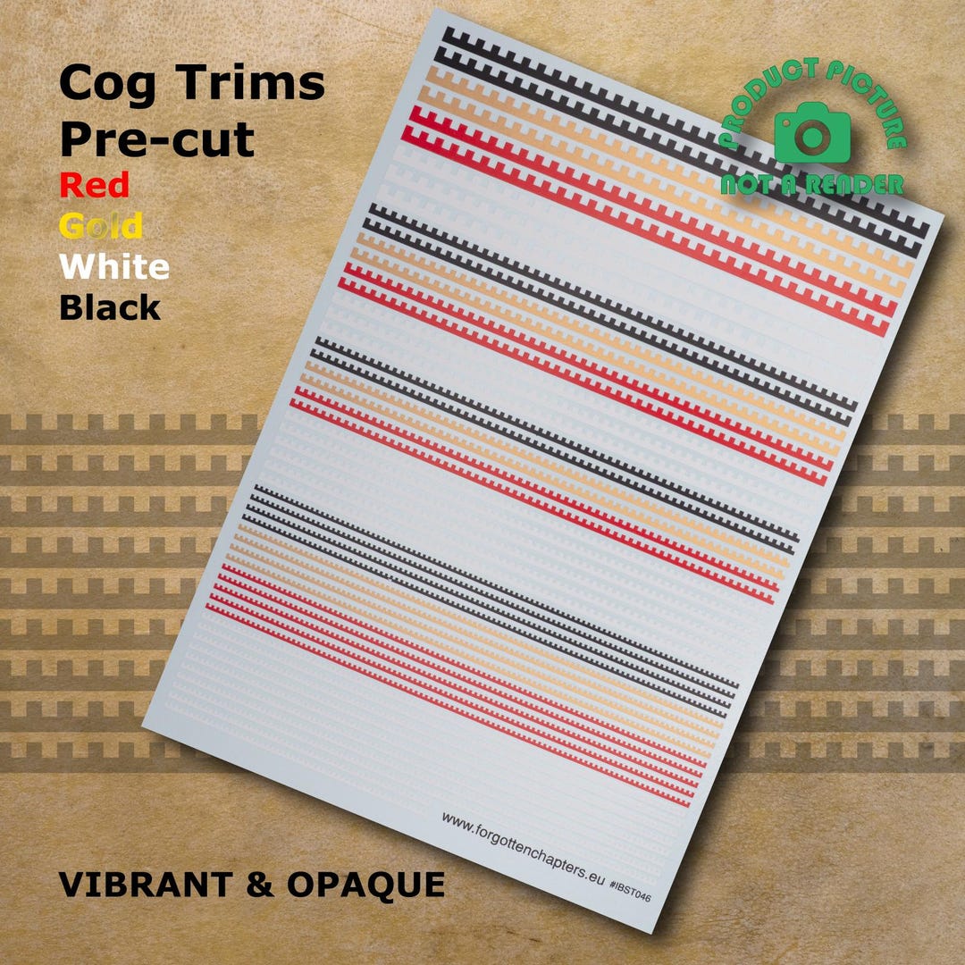 Pre-cut Cog Cloak Trims Waterslide Transfer Decals for Historical, Sci ...