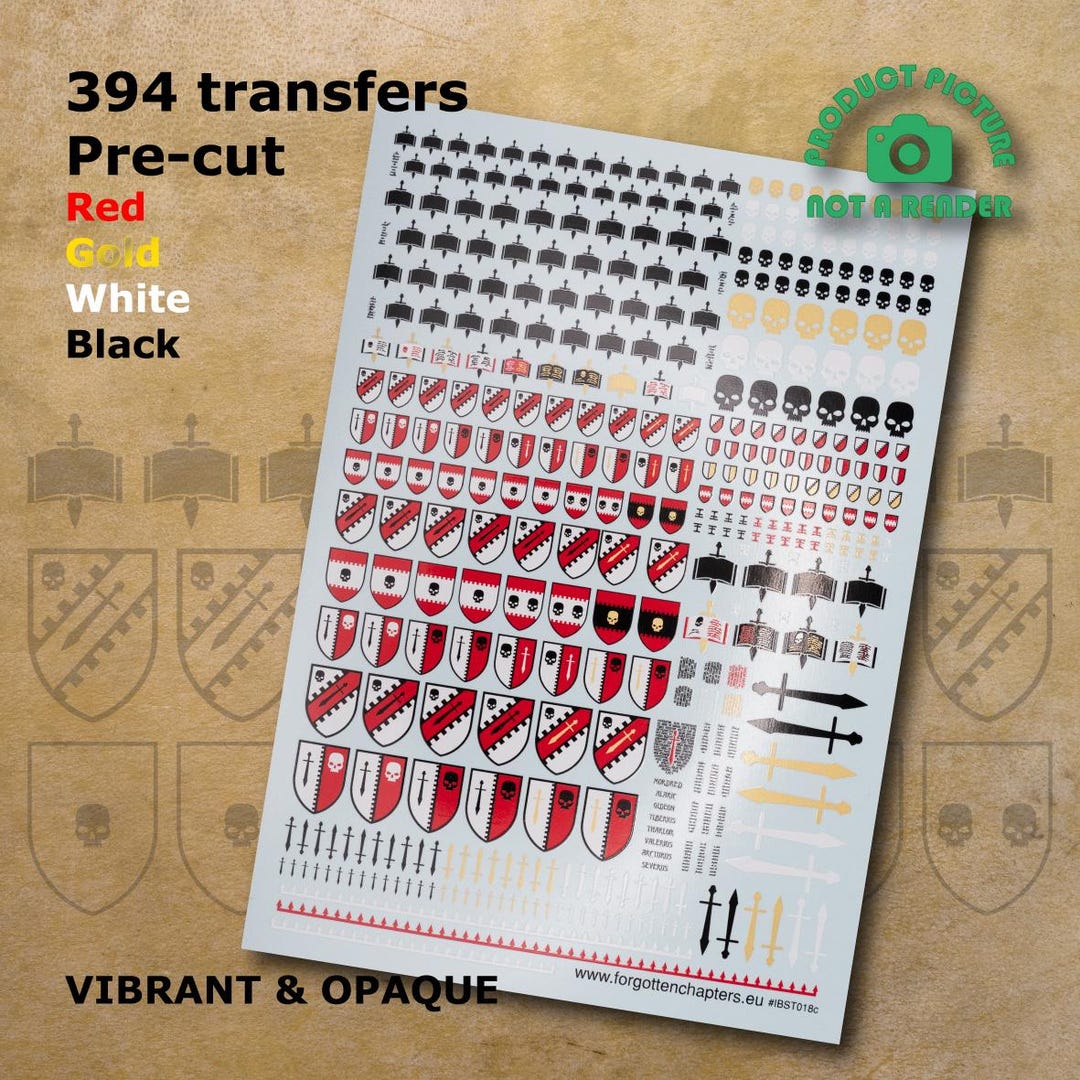 Daemon Hunter Knights Pre-cut Waterslide Transfer Decals Compatible ...