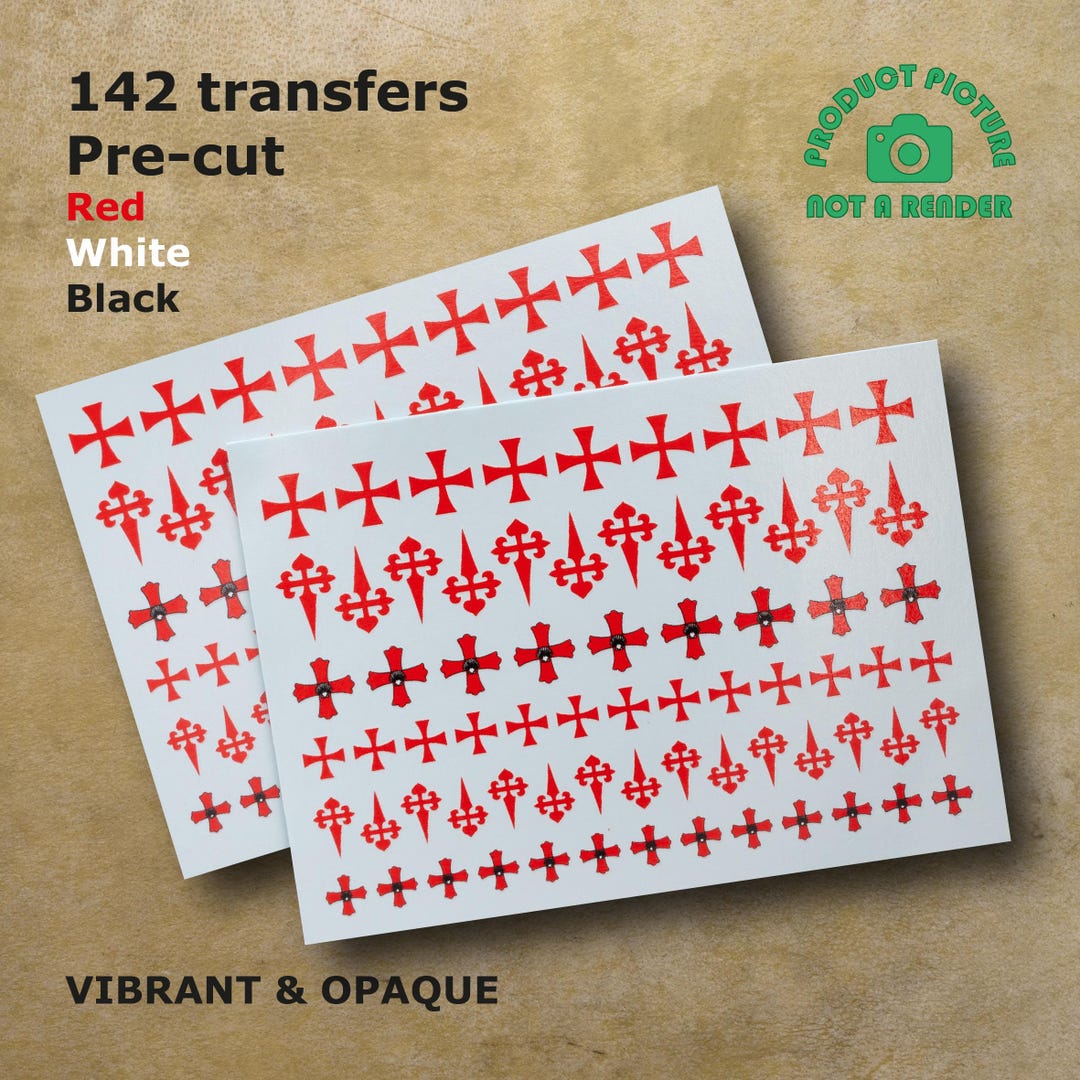 Pre-cut Transfers Depicting Crusader Orders That Fit Perfectly Into ...