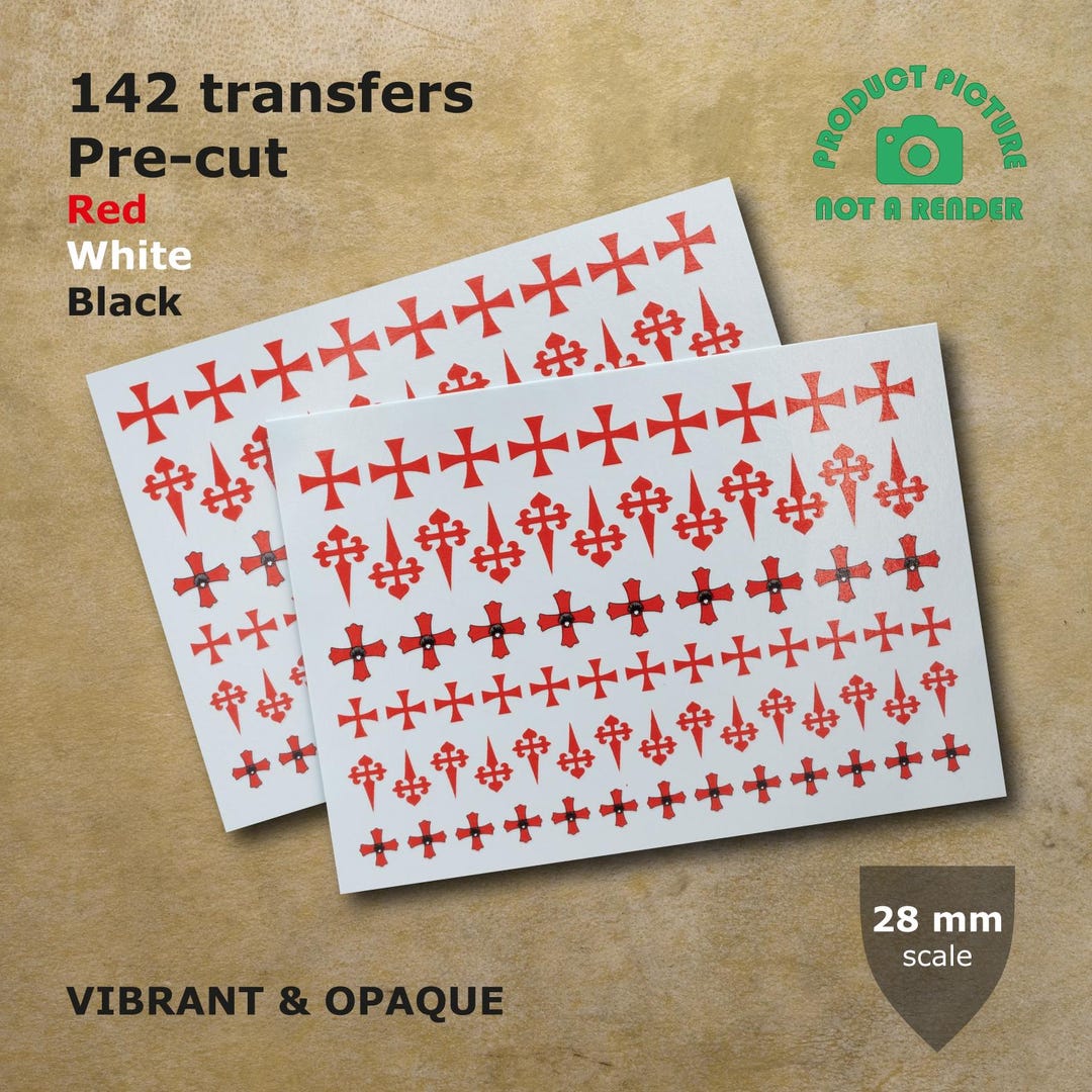 Pre-cut Transfers Depicting Crusader Orders That Fit Perfectly Into ...