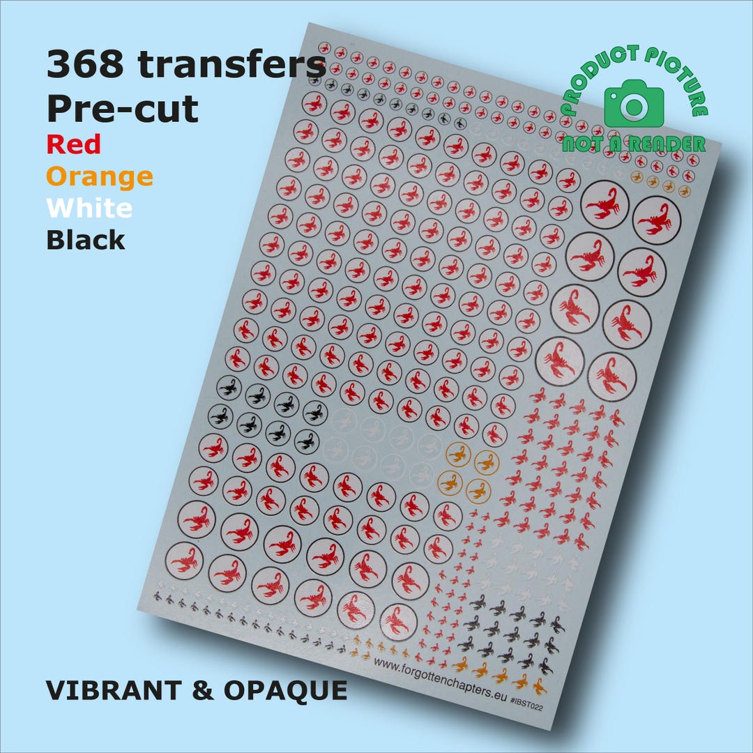 Pre-cut Red Scorpions Waterslide Transfer Decals Compatible With 28 Mm ...