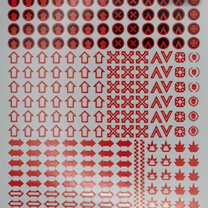 Pre-cut Squad Icons RED & Black Transfers Waterslide Decals Compatible ...