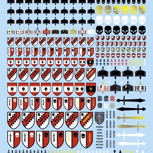 Daemon Hunter Knights Pre-cut Waterslide Transfer Decals Compatible ...