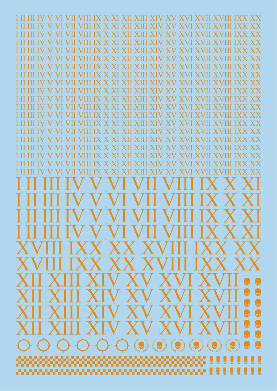 Pre-cut GOLD Transfers Waterslide Decals With Roman Numerals Compatible ...