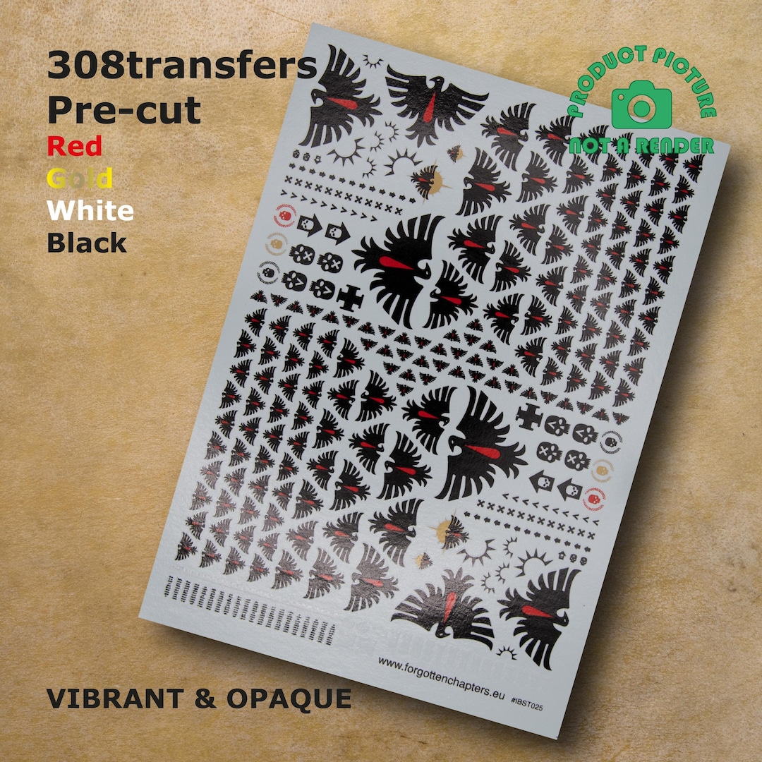 Pre-cut Bloody Birds Waterslide Transfer Decals Compatible With 28 Mm ...