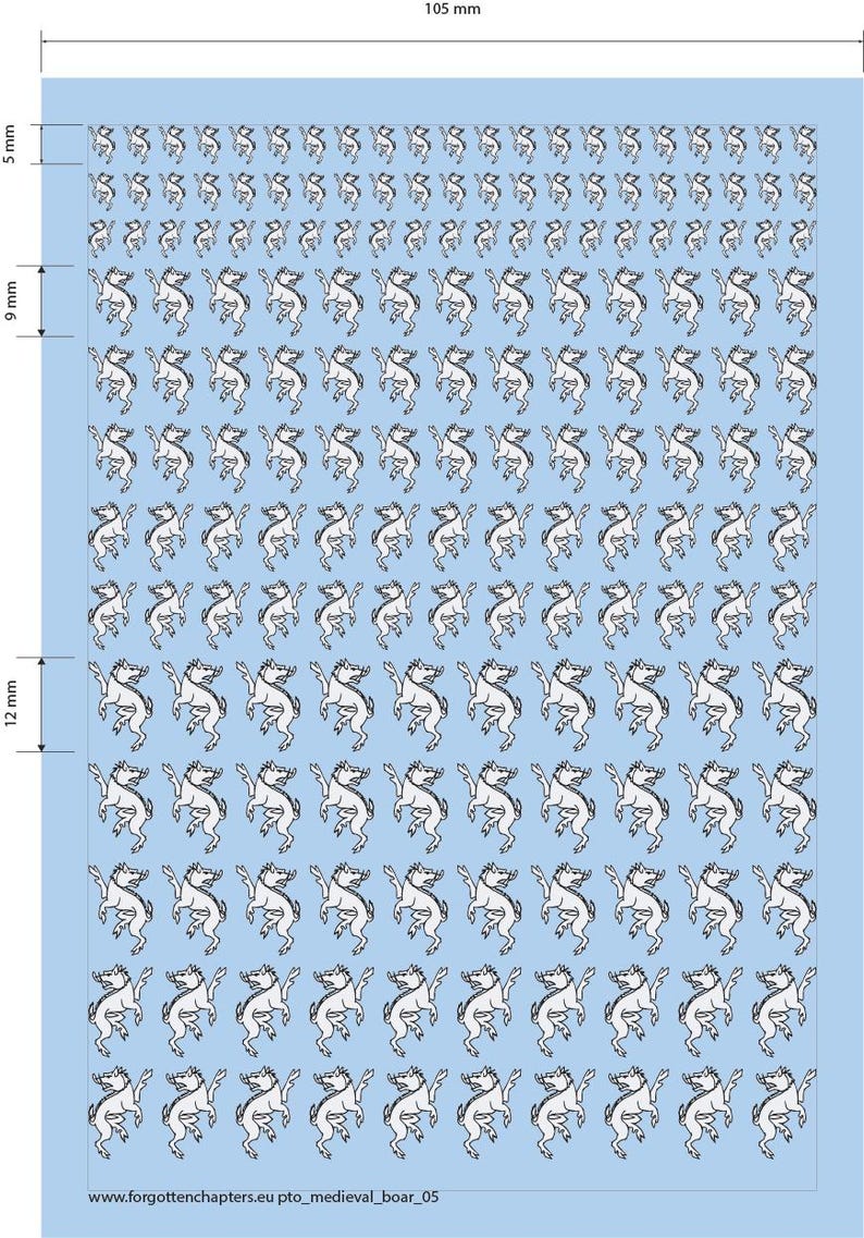 Print to Order Decals Old Medieval World and Fantasy Heraldry - Boar - Etsy