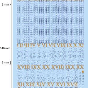 Pre-cut GOLD Transfers Waterslide Decals With Roman Numerals Compatible ...