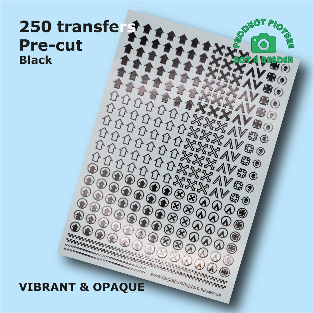 Pre-cut BLACK Transfers Waterslide Decals of Squad Icons Compatible ...