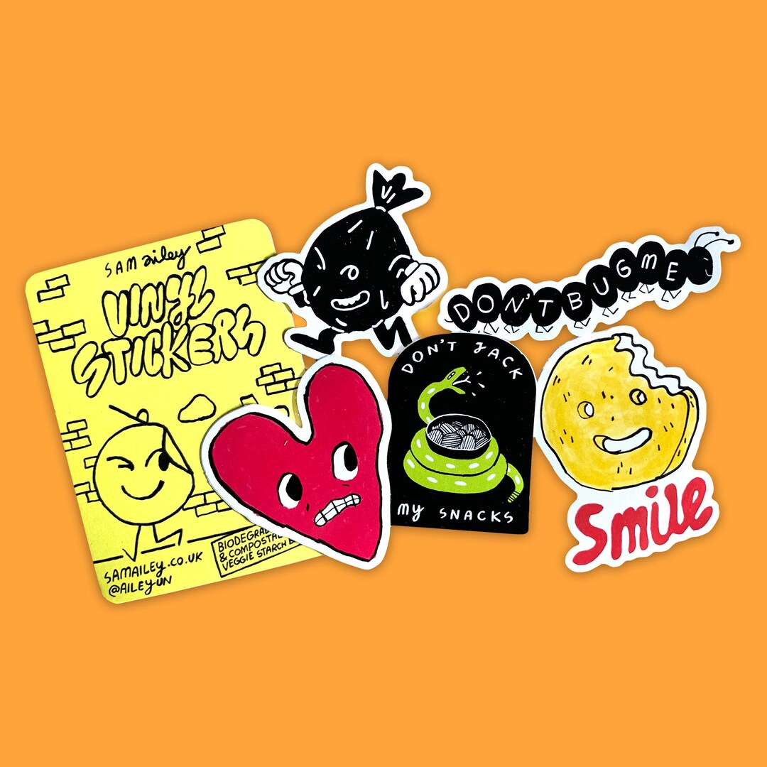 Sam Ailey Illustrated Stickers Vinyl Sticker Pack - Etsy