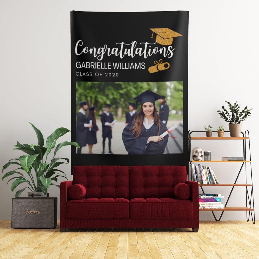 Personalized Graduation Photo Tapestry: Custom Wall Art - Etsy